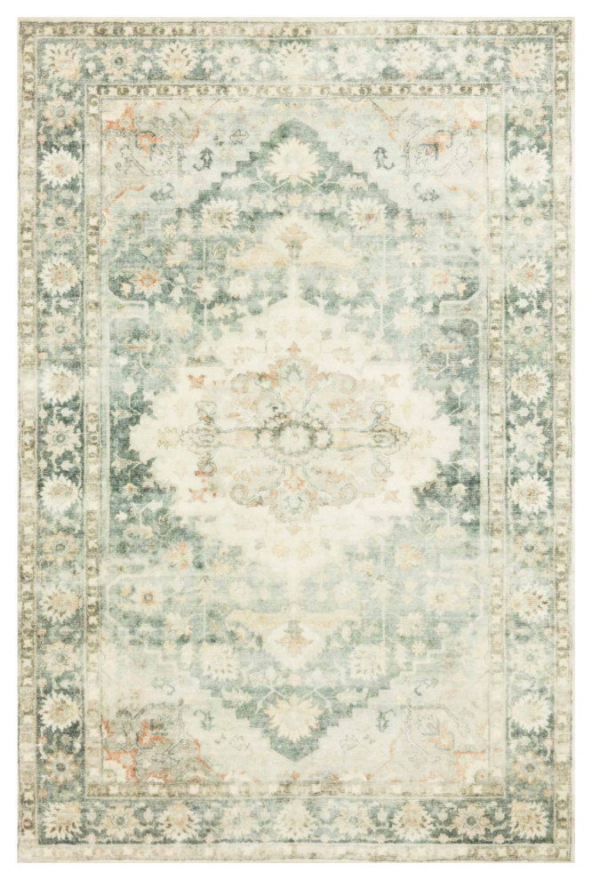 Loloi II Rosette Ivory/Blue-Green 1'-6" x 1'-6" Sample Swatch ...