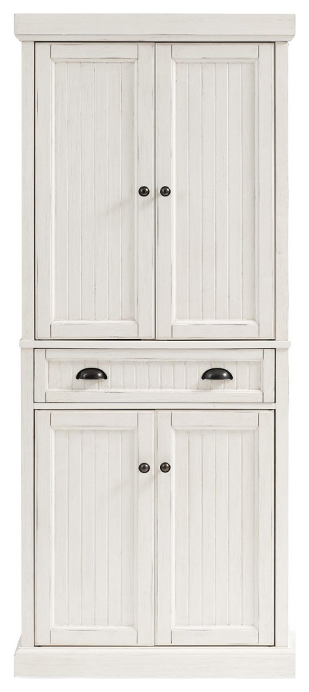 Tall Pantry Cabinet, Breadboard Paneled Doors & Storage Drawer ...
