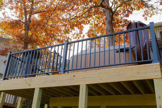 Contractor Deck Railing 8'x36" Aluminum Residential Railing, H Black ...