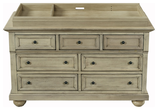 Solid Wood Seven-Drawer Dresser with Changing Topper for Nursery ...