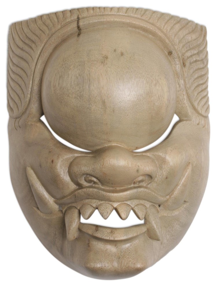 Kala Rau Wood Mask, Indonesia - Asian - Wall Sculptures - by NOVICA | Houzz