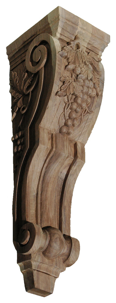 Hand-Carved Grape Corbel, Walnut - Traditional - Corbels - by CAMPBELL ...