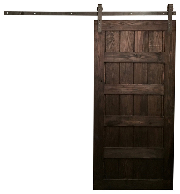 5 Panel Design Sliding Barn Door Whitewash 30x84 Rustic Interior Doors By Rustic Luxe