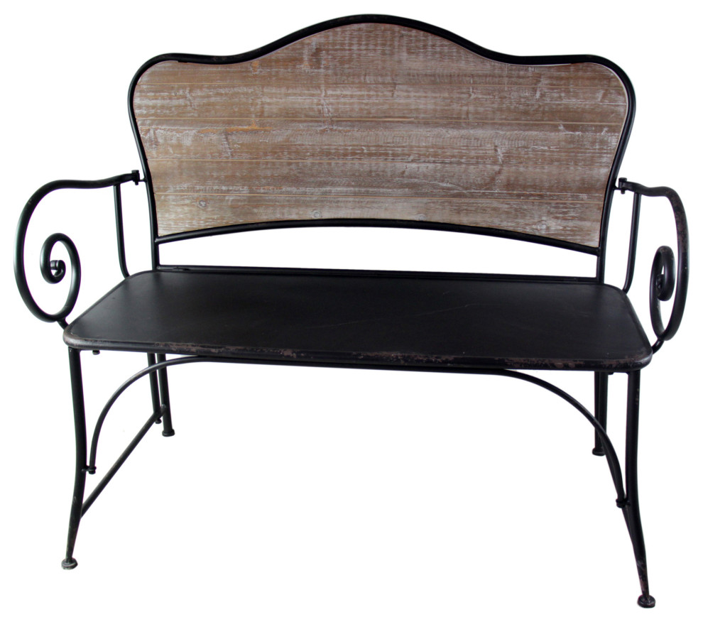 Metal and Wood Bench - Traditional - Outdoor Benches - by VIP ...