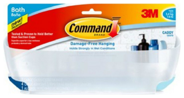 Command BATH11-ES Shower Caddy with Water-Resistant Strips, Large ...