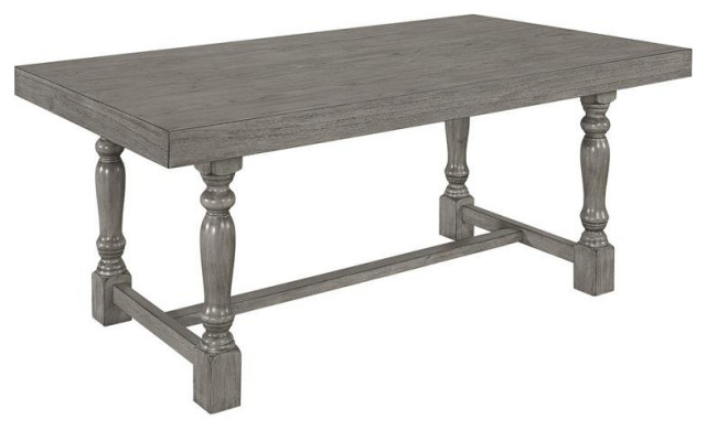 Rustic Gray Wood Dining Table in Standard Height (Table Only) - French ...