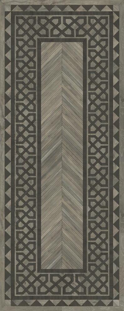 Artisanry University, Columbia 36x90 Vintage Vinyl Floorcloth, Gray ...