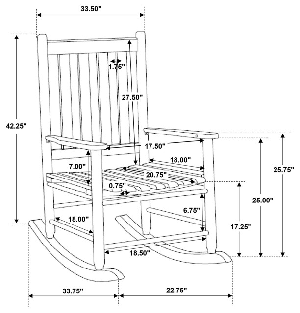 Annie Slat Back Wooden Rocking Chair White - Beach Style - Rocking ...