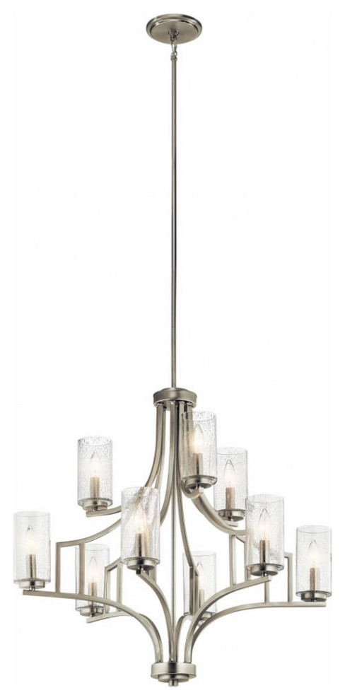Transitional Nine Light Chandelier-Brushed Nickel Finish - Chandelier ...
