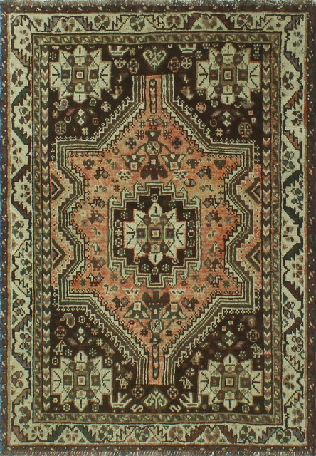 Fine Vintage Distressed Azusena Rust Rug, 3'9 x 5'2 - Southwestern ...