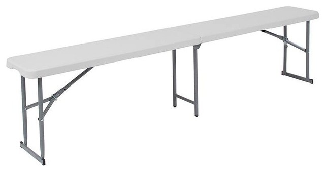 10.25"x71" Bi-Fold Granite White Plastic Bench With Carrying Handle ...