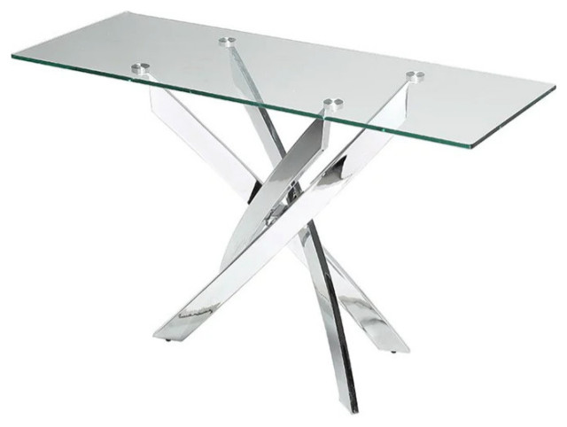Carter Modern Glass Console Table - Contemporary - Living Room ...
