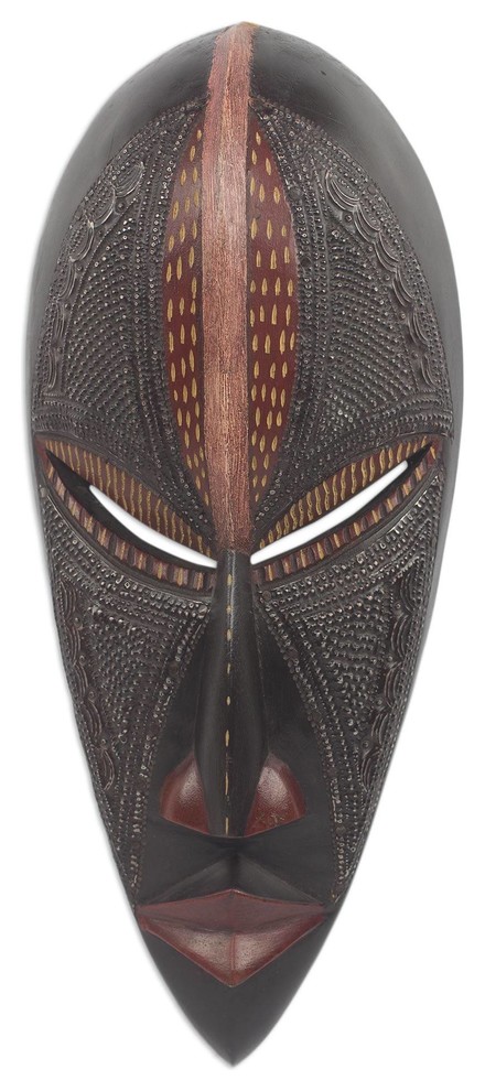 Akokoudurufuo African Wood Mask - Tropical - Wall Sculptures - by ...