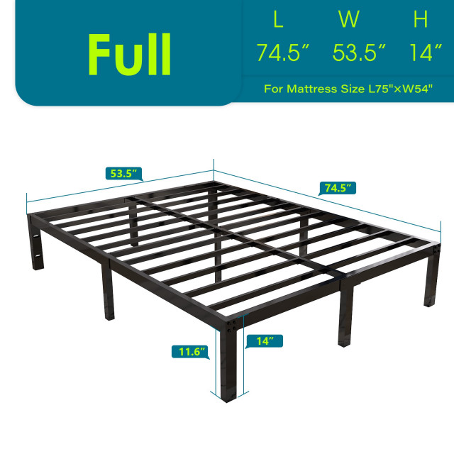 Modern Platform Bed, Stat Design Constructed With Heavy Duty Metal ...