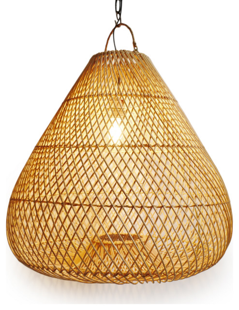 Raw Rattan Batu Drop Lantern Large - Tropical - Pendant Lighting - by ...