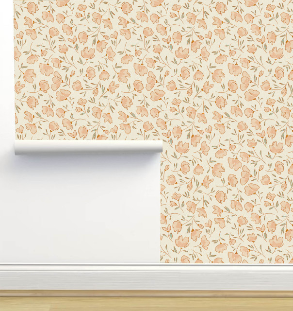 Denae Soft Pink Wallpaper, 24"x72" - Contemporary - Wallpaper - by ...