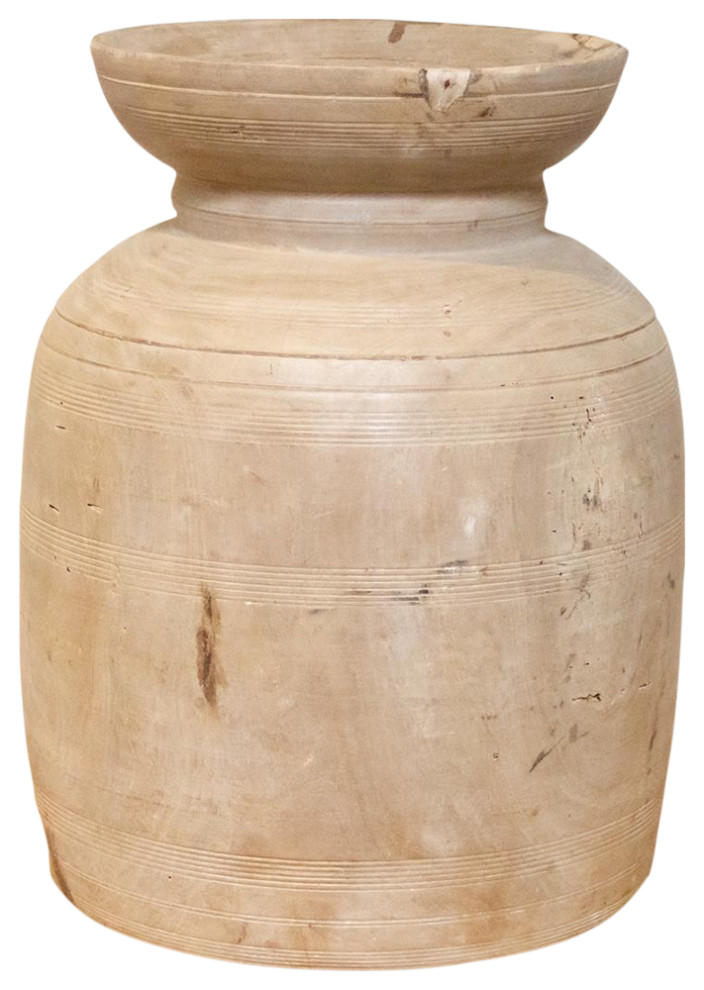 Large Rustic Teak Kitchen Pot - Farmhouse - Indoor Pots And Planters ...