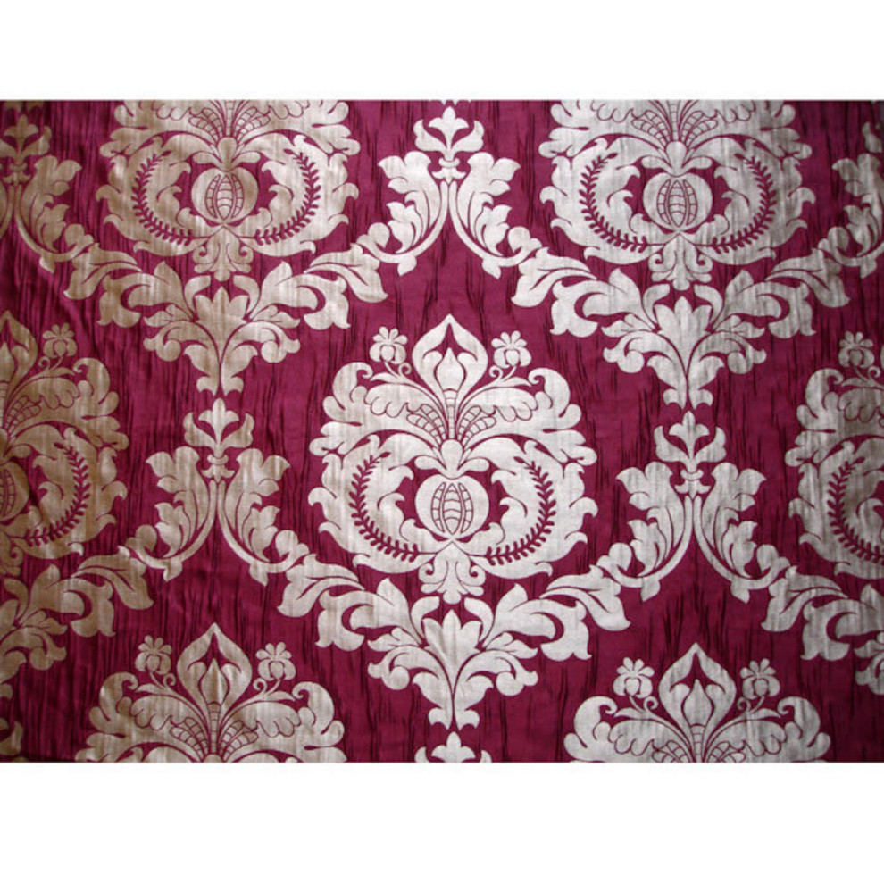 Ruby Royal Damask Upholstery Fabric By The Yard, Jacquard Weave Fabric ...