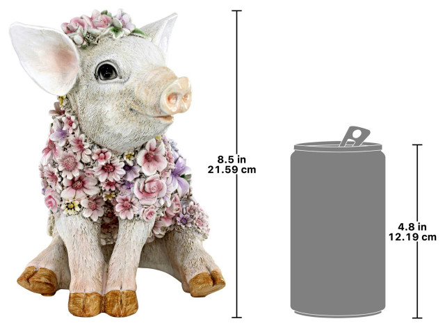 Flower Power Pig Statue - Farmhouse - Garden Statues And Yard Art - by ...