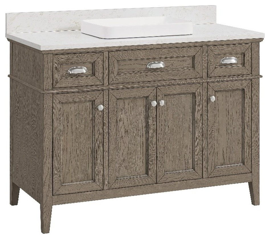 Nicole Curtis Northville 48" Vanity in Rustic Taupe Oak with Eng ...