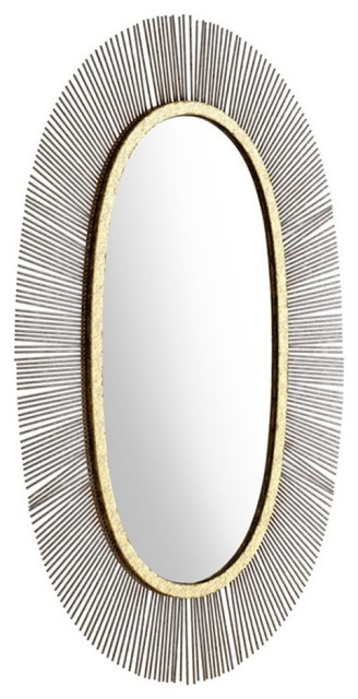 ZUO Juju Oval Modern Iron Glass and MDF Mirror in Black Finish ...