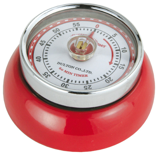 Zassenhaus Red Steel Retro Magnetic Kitchen Timer - Contemporary ...