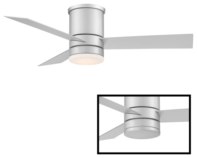 Axis 3-Blade Smart Flush Mount Ceiling Fan 44" Titanium, 3500K LED Kit ...