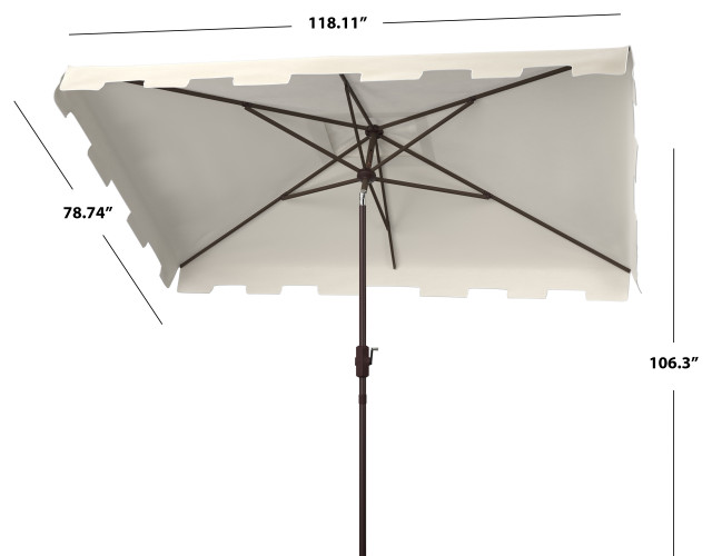 Safavieh Zimmerman 6.5'x10' Rectangle Market Umbrella, #N/A ...