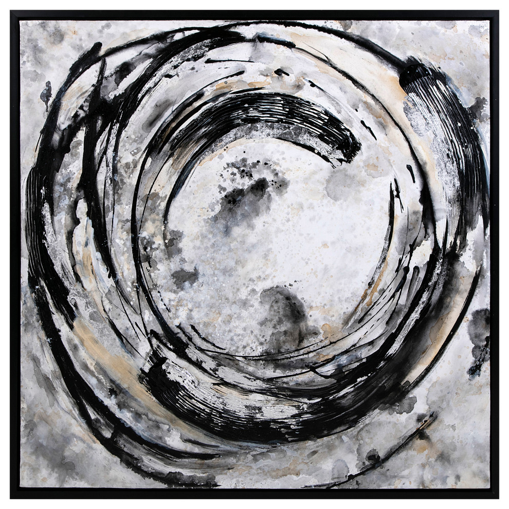 Benzara Canvas Square Oil Painting with Whirlwind Design, Multicolor ...