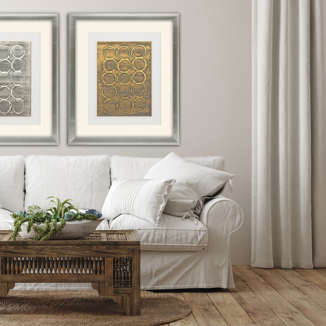 Concentric in Gold Framed Art - Contemporary - Mixed Media Art - by ...