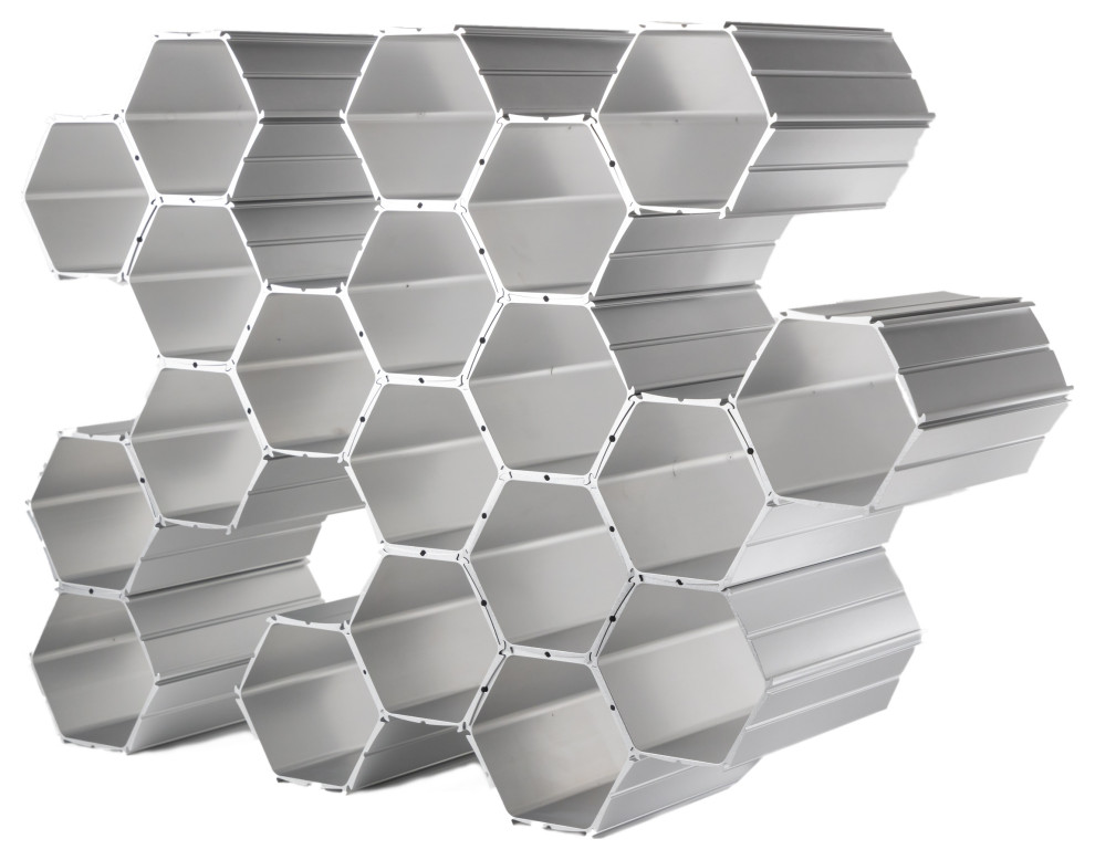 WineHive Cell Modern Modular Wine Storage System - 20 Cell Kit (Silver ...