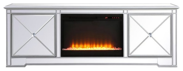 Elegant Decor Modern TV Stand for TVs up to 65" with Crystal Fireplace ...