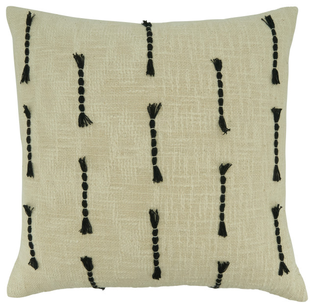 Frayed Stitch Line Design Throw Pillow, 20" - Transitional - Decorative ...