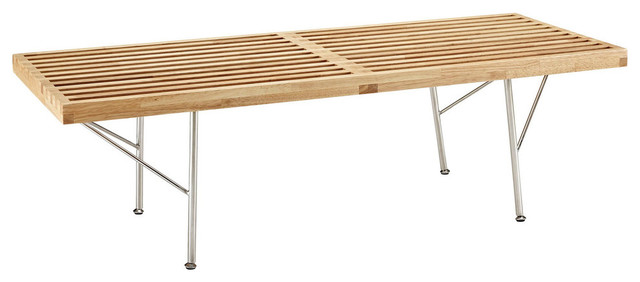 Modern Contemporary Living Room Small Wood Bench Natural, Small ...