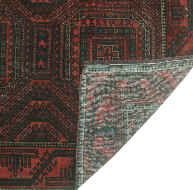 Semi-Antique Ayagoz Red/Charcoal Rug, 3'9x7'0, 3'9x7'0 - Southwestern ...