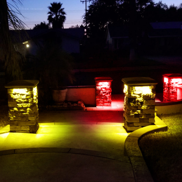 12Pack LED 12" Multi-Color Hardscape Stair Light for Pathway Step Low ...