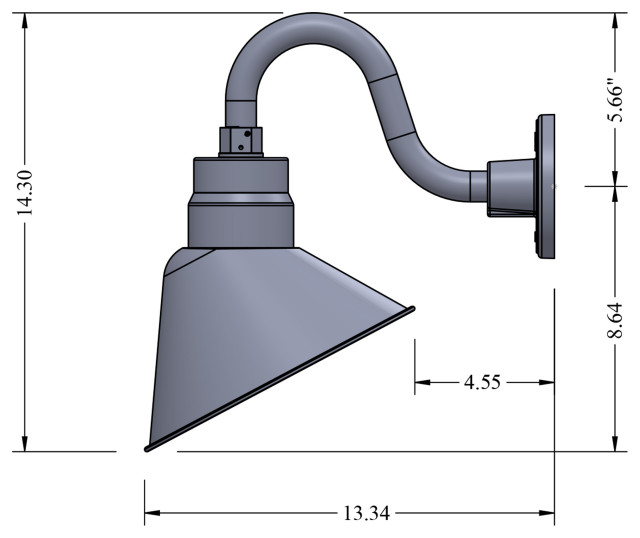 10in. Angle Shade Gooseneck Sign Light, 10" Long Gooseneck Arm ...