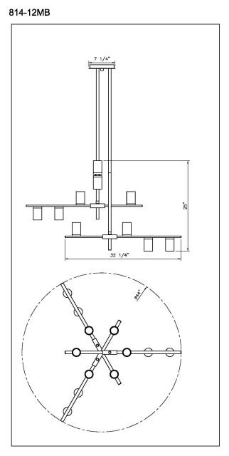 Zlite 814-12MB-PN 12-Light Chandelier, Other - Modern - Chandeliers ...