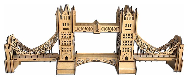 London's Tower Bridge Replica Statue, Large 42.5" Wooden Decorative ...