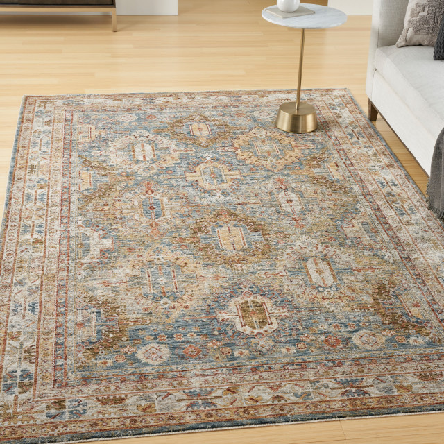 Nourison Home 7'10"x10'4" Petra Blue Area Rug, 7'10"x10'4 ...