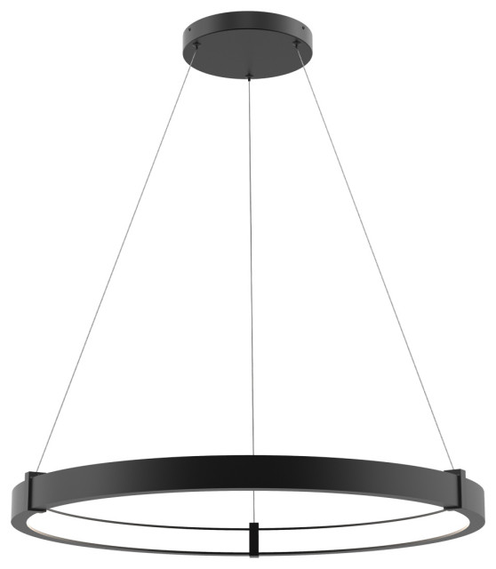 Transitional Large Pendant, Matte Black - Modern - Pendant Lighting ...