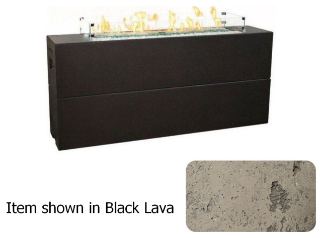 American Fyre Milan Tall Linear Firetable NG, Light Basalt ...