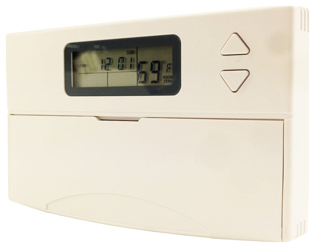 24V Programmable Thermostat, LCD Display, White - Thermostats - by King ...