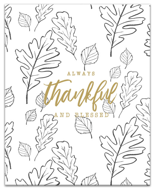 Always Thankful and Blessed 16x20 Canvas Wall Art, 16x20 - Contemporary ...