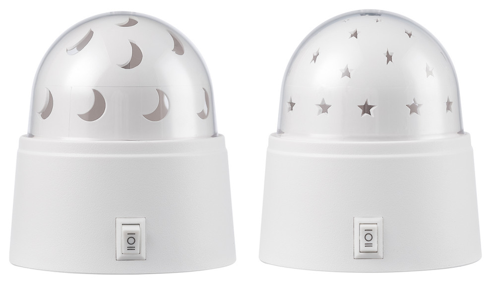 Rotating Star and Moon LED Integrated Projector Night Lights (2-Pack ...