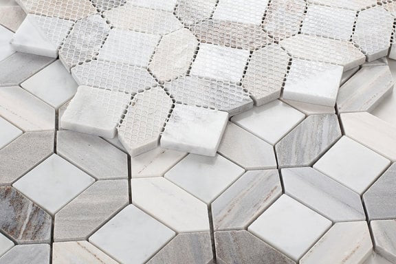 Mosaics Carrara Marble Tile Hexagon Pattern Earth - Contemporary ...