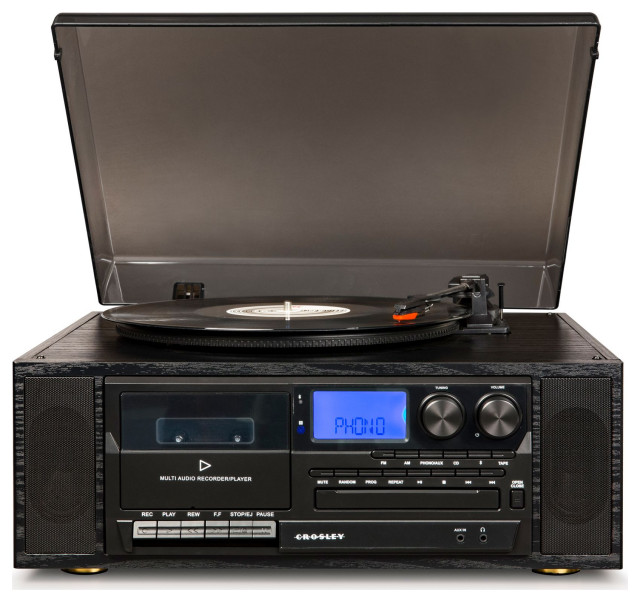 Ridgemont Entertainment Center, Black - Home Electronics - by Crosley ...