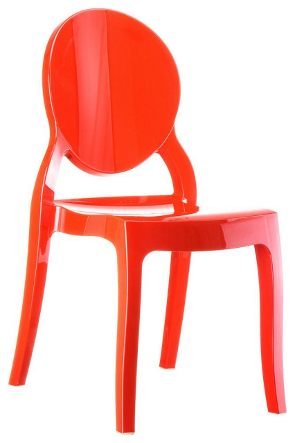 Elizabeth Polycarbonate Dining Chair Glossy Red, Set of 2 ...