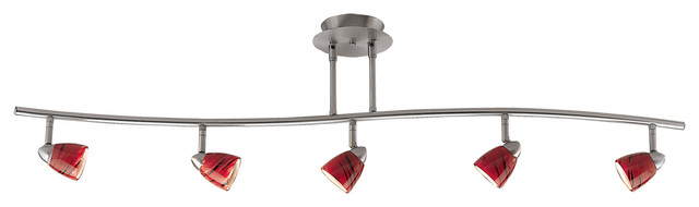 Serpentine 5-Light Serpentine, Brushed Steel - Contemporary - Track ...