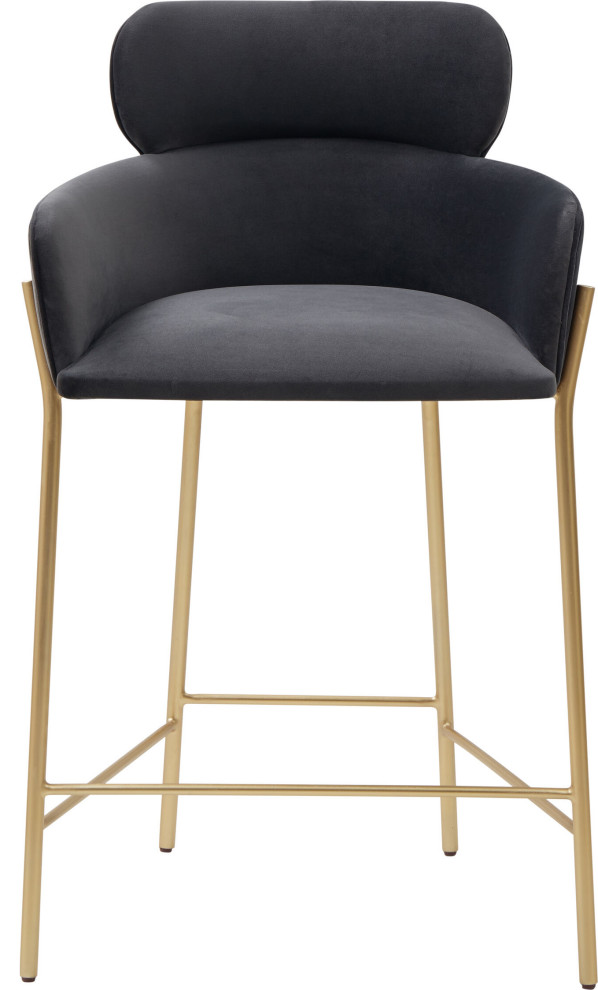 Safavieh Couture Charlize Velvet Counter Stool - Midcentury - Bar Stools And Counter Stools - by ...